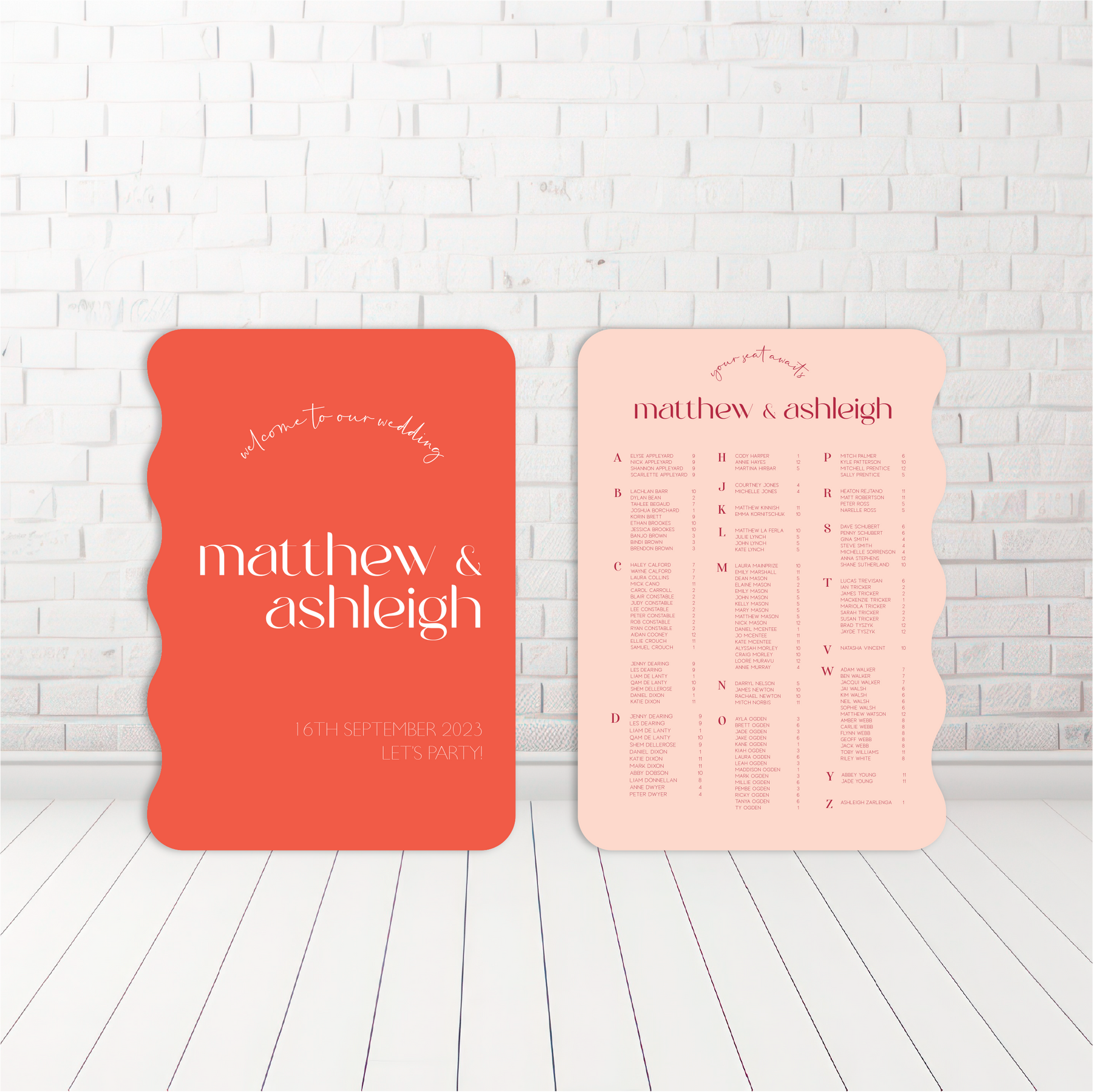 Alabaster Welcome Sign & Seating Chart – Betti Z Events